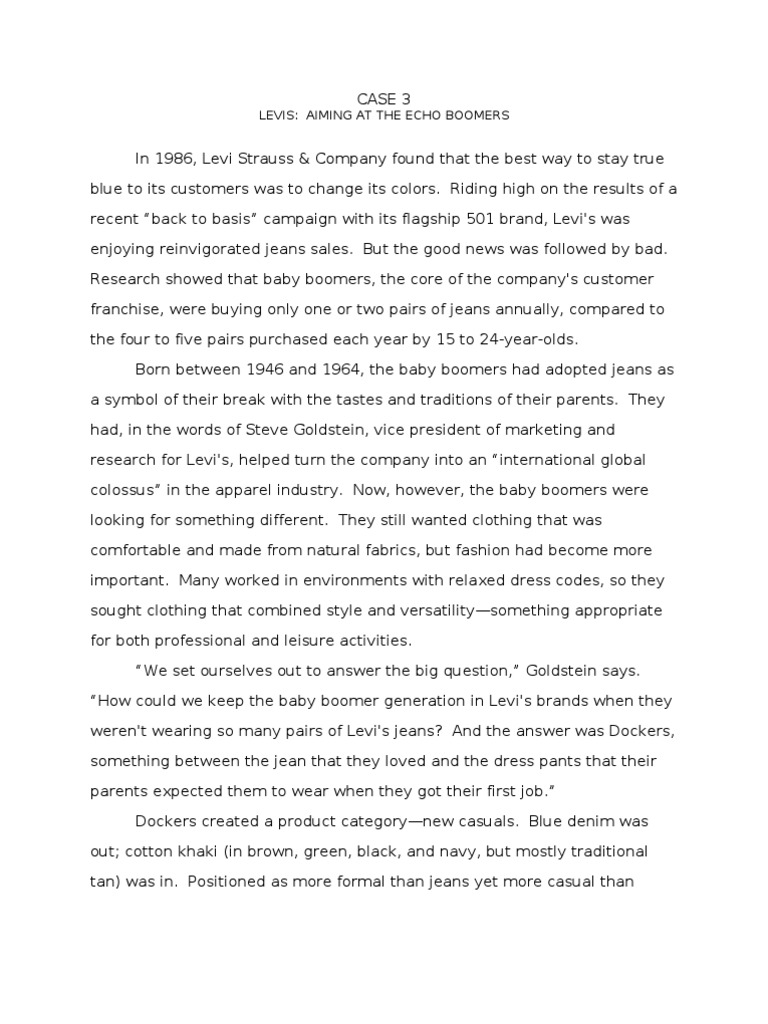 Levis Marketing Case | PDF | Jeans | Brand