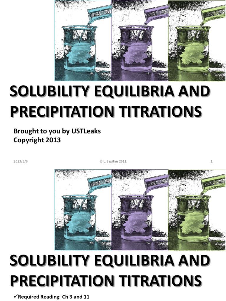 Solubility Equilibria and Precipitation Titrations | PDF | Magnesium ...