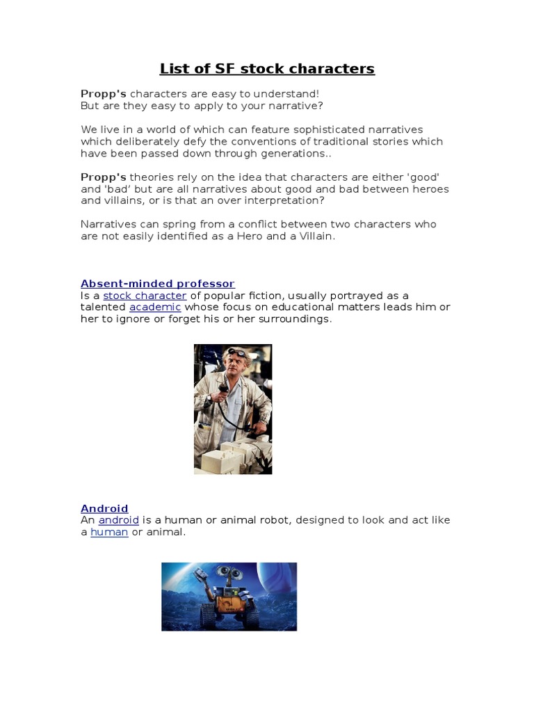 Stock Characters-2 | PDF