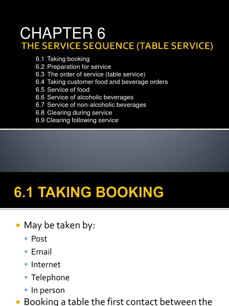 Fine Dining Service Sequence Overview | PDF | Tableware | Beer