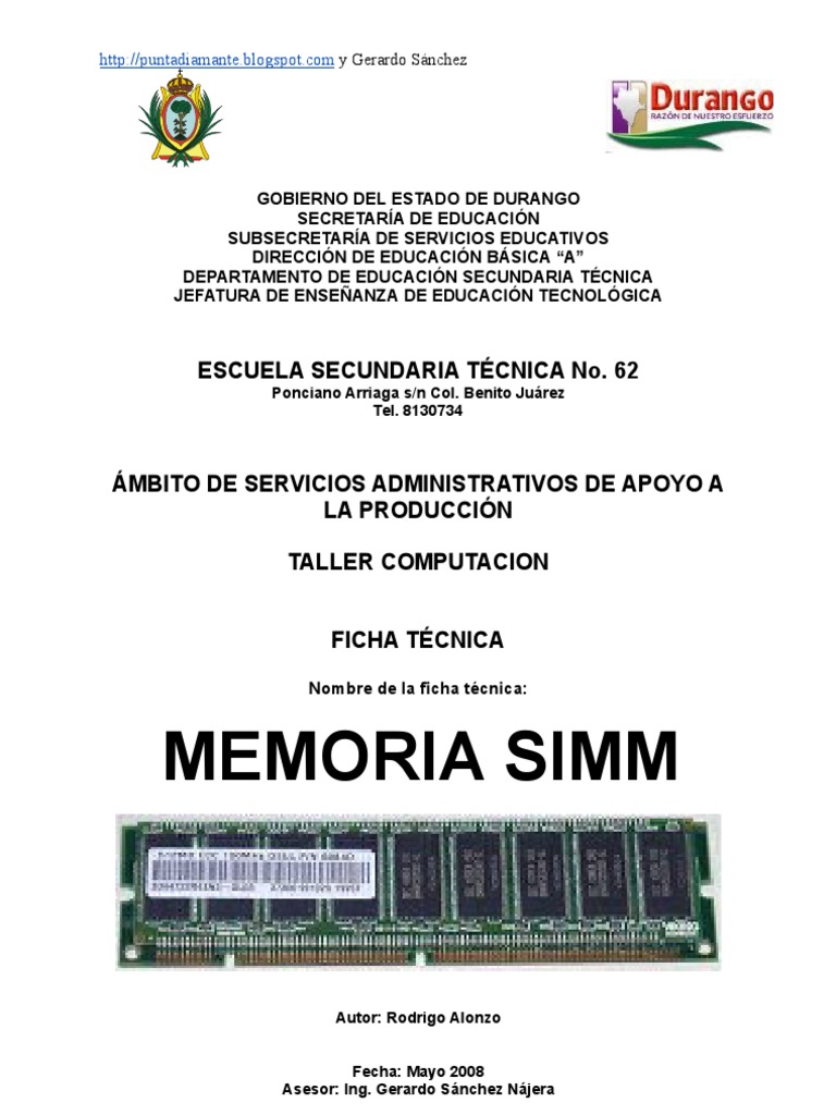 Análisis de Objeto Técnico La MEMORIA SIMM | PDF | Equipo de oficina ...