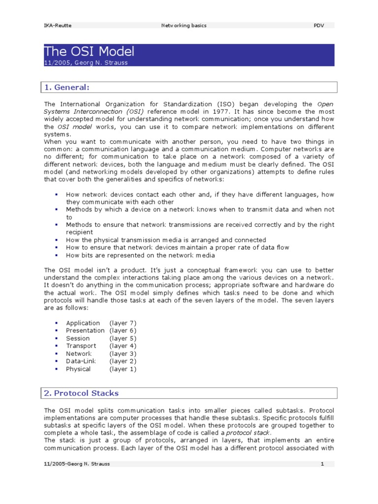 The OSI Model | PDF