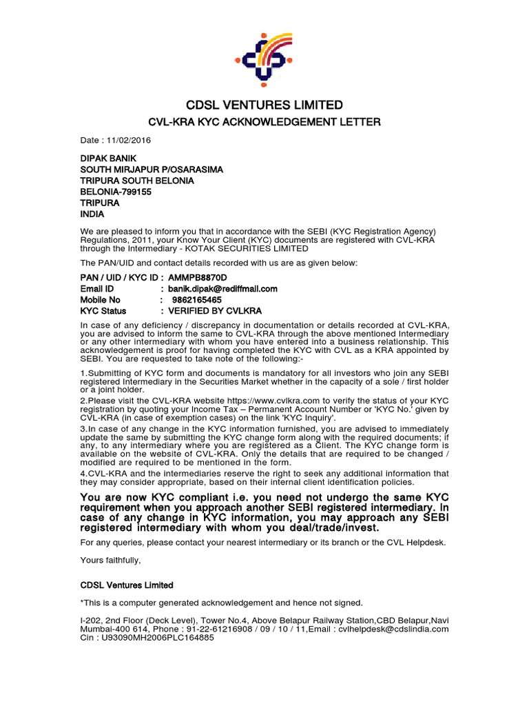 CDSL Ventures Limited | PDF | Investing | Government