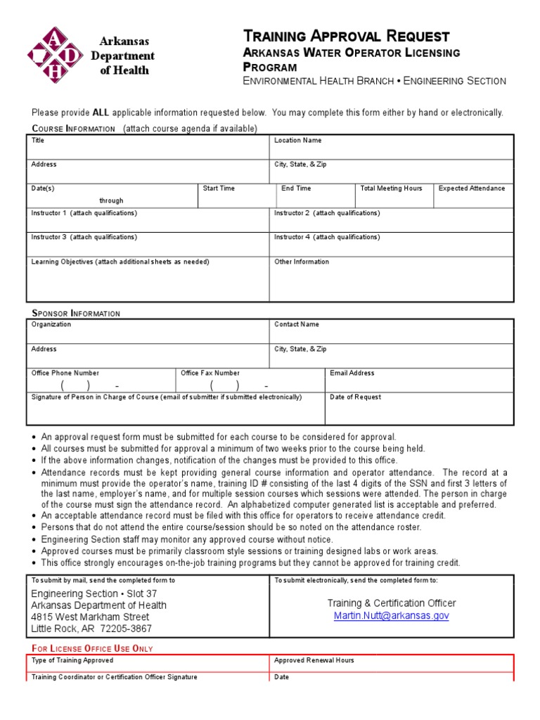 Training Renewal Approval Request Form | PDF | Email | Computing