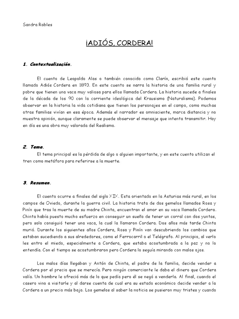 ¡Adiós, Cordera! | PDF | Cuentos | Autor