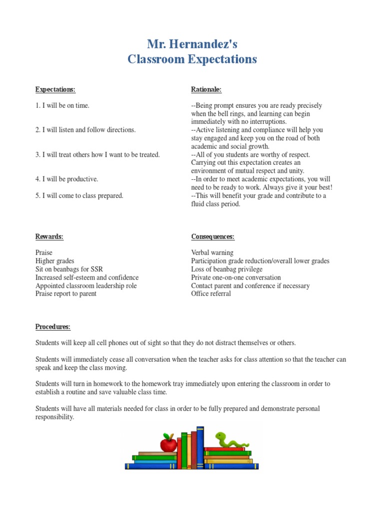 Classroom Expectations and Procedures | PDF | Career & Growth