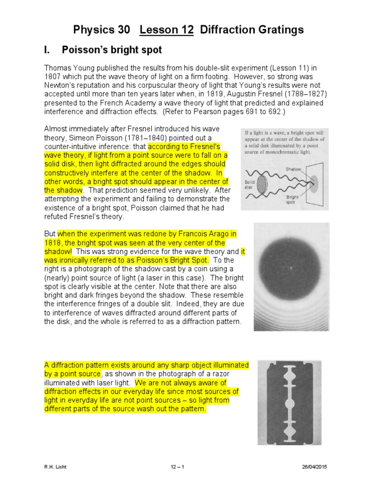 Diffraction Gratings | PDF | Diffraction | Interference (Wave Propagation)