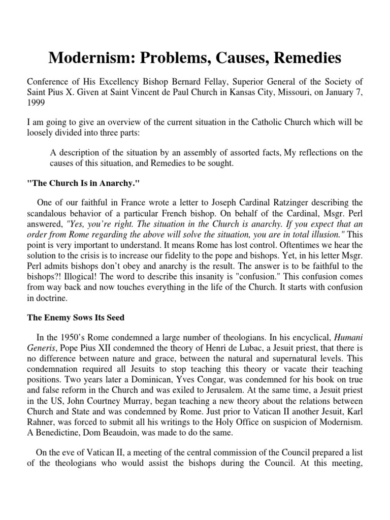 Modernism in the Catholic Church | PDF | Catholic Church | Mass (Liturgy)
