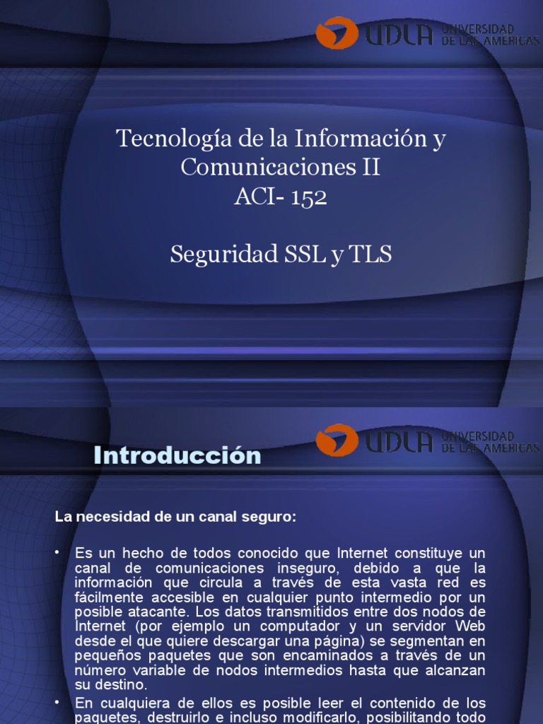 Presentacion SSL TLS | PDF | Transport Layer Security | Protocolos de ...