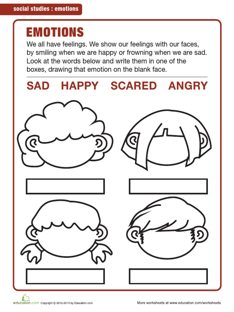 Emotions: Sad Happy Scared Angry | PDF | Language Arts & Discipline