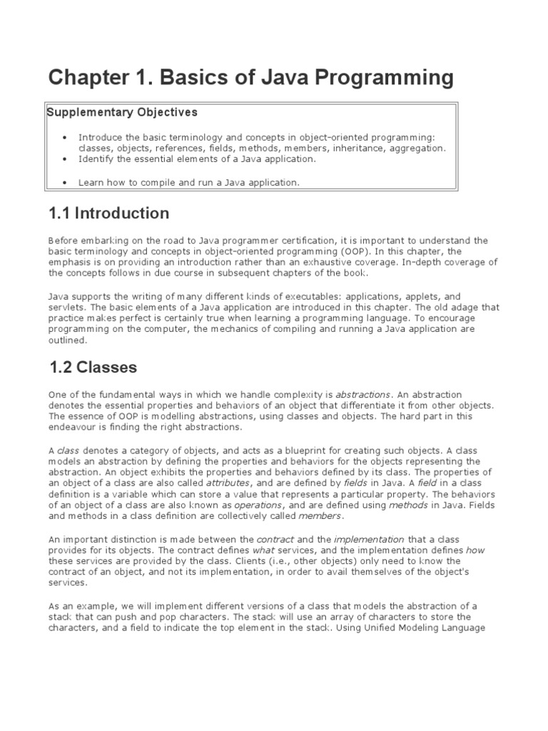 Chapter01 - Basics of Java Programming | PDF