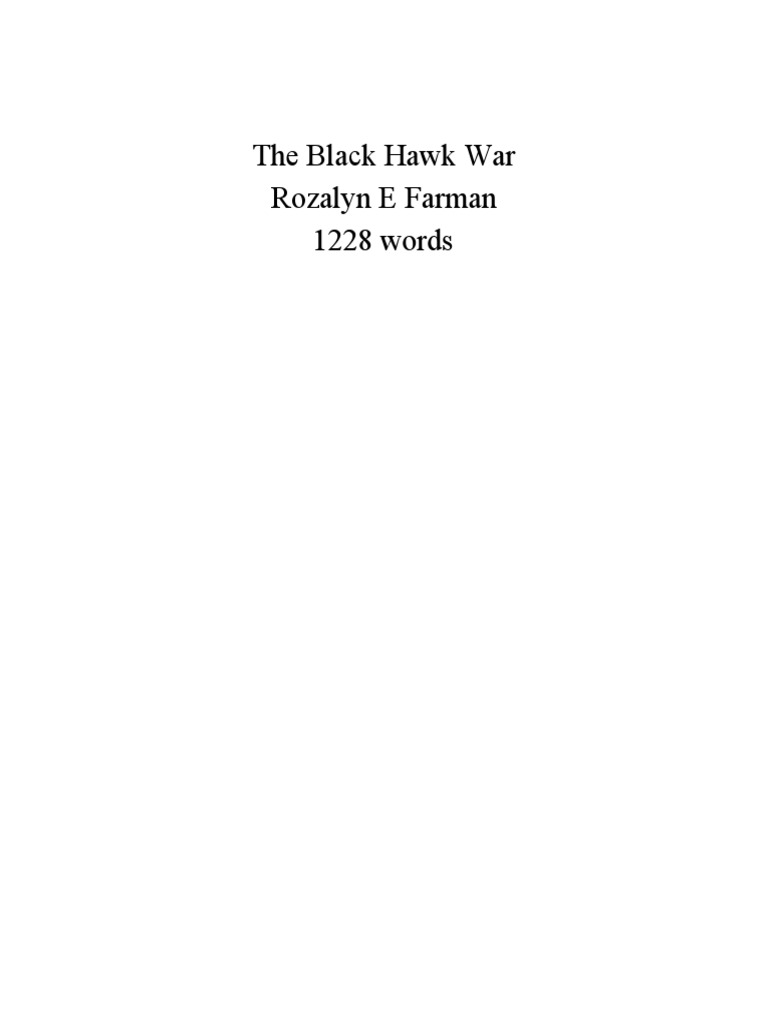 Black Hawk War: Native Resistance | PDF | Resistance To Colonialism ...