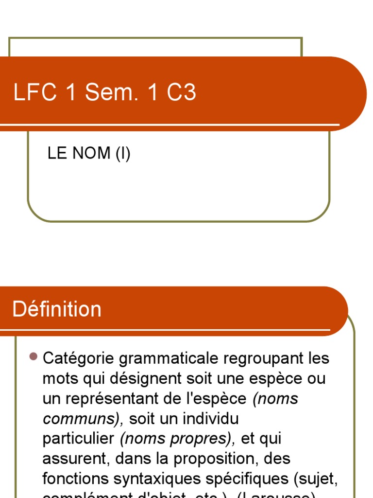 Nom Categories | PDF | Nom (grammaire) | Nombre grammatical