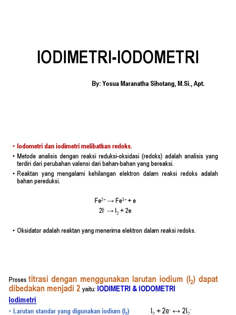 Iodimetri-Iodometri | PDF