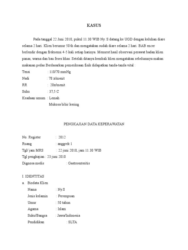 Asuhan Keperawatan Diare Dewasa | PDF | Sains & Matematika