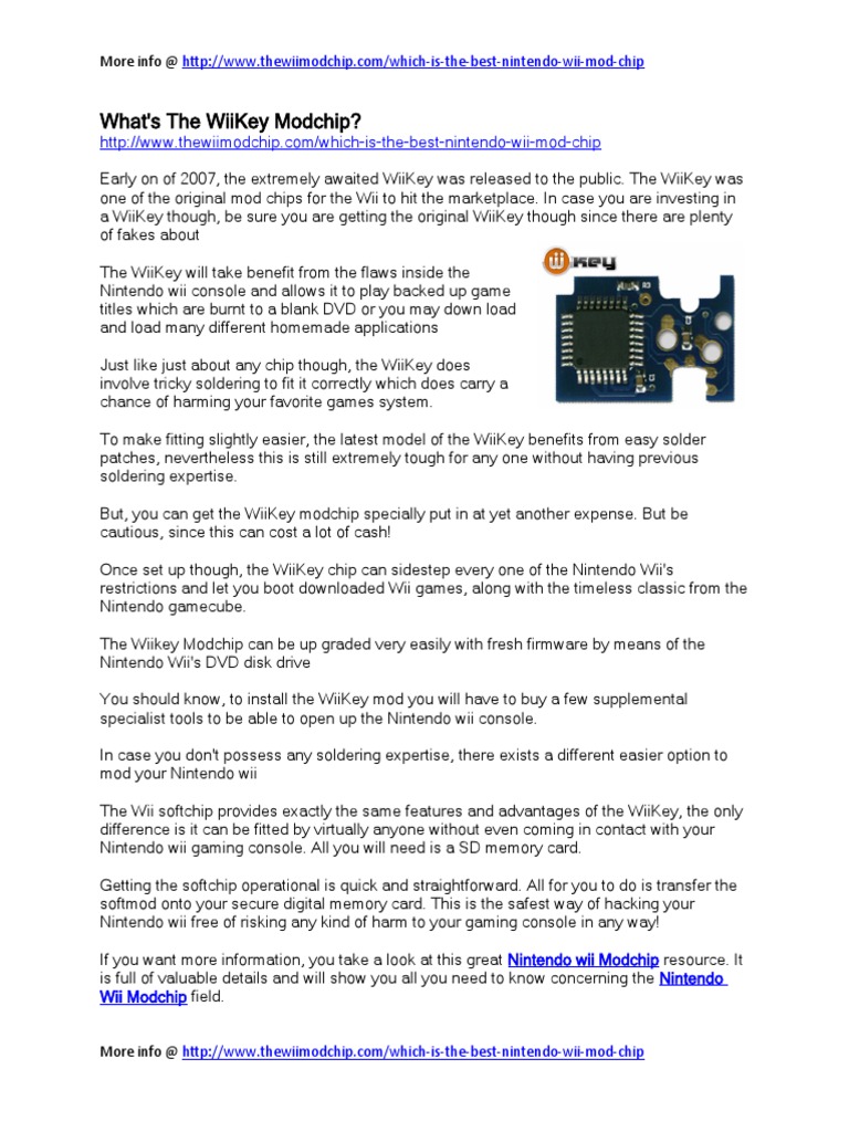 What Is The WiiKey Modchip? | PDF | Wii | Consumer Electronics