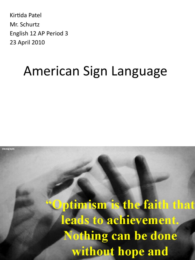 Kirtida - SGP American Sign Language - Power Point | PDF | American ...