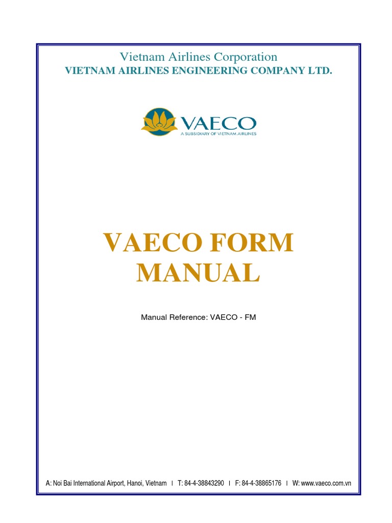 VAECO Form Manual Overview | PDF | Tag (Metadata) | Shelf Life