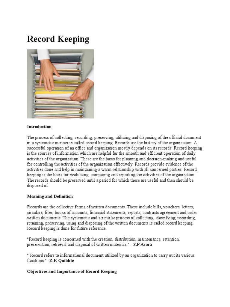Record Keeping | PDF | Records Management | Government Information