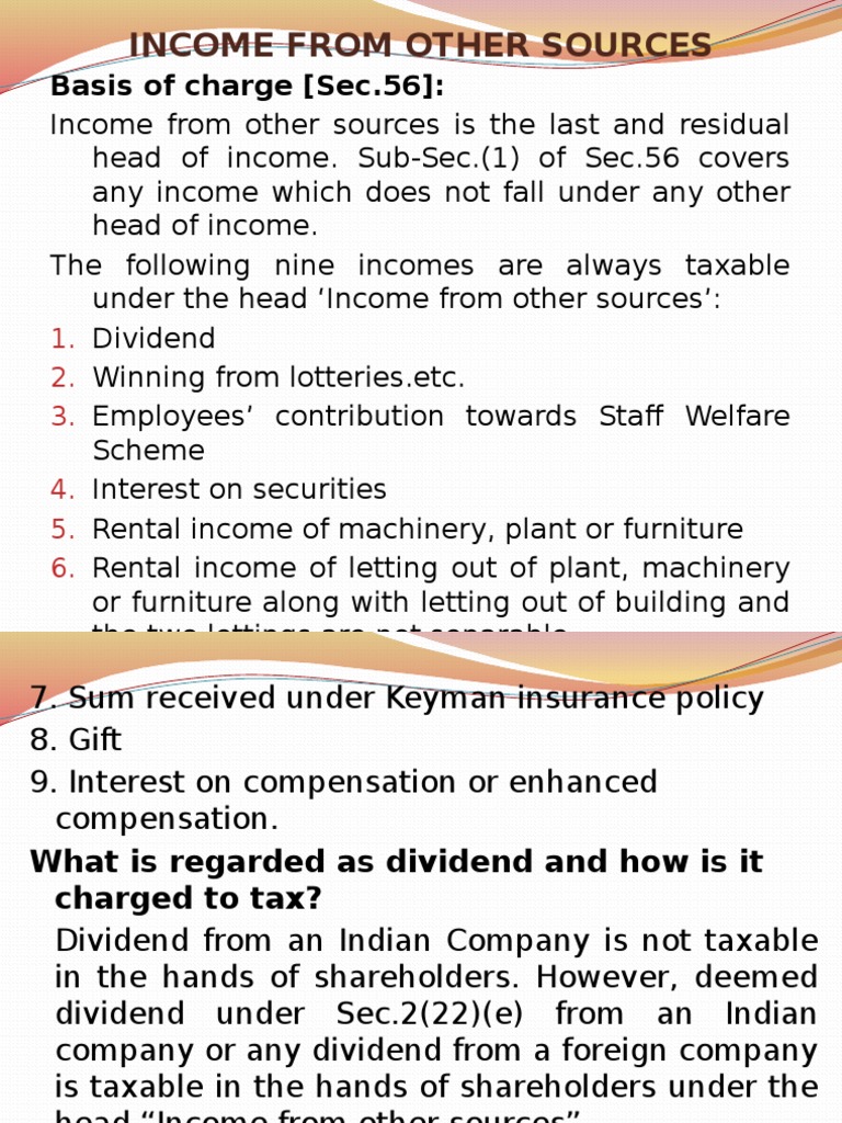 Income From Other Sources | PDF | Securities (Finance) | Taxes