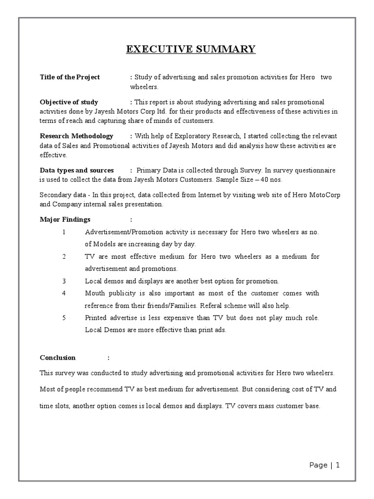 Executive Summary | PDF | Brand | Promotion (Marketing)