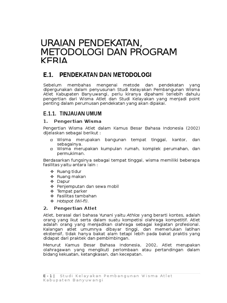 E-Metodologi - Wisma Atlet | PDF