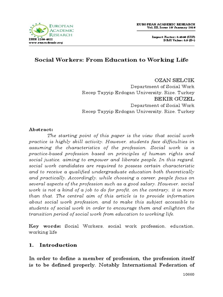Social Workers: From Education To Working Life | PDF | Social Work ...