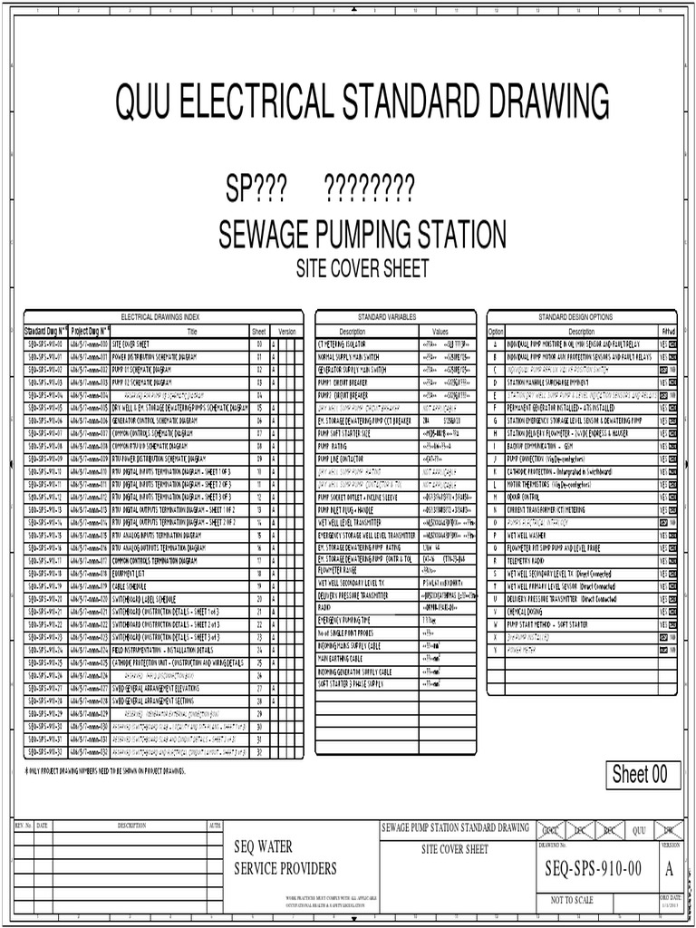 SEQ SPS Electrical Drawings 910 Series Queensland Urban Utilities | PDF ...