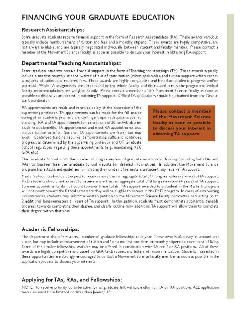 Financing Your Graduate Education | PDF | Graduate School | Doctor Of ...