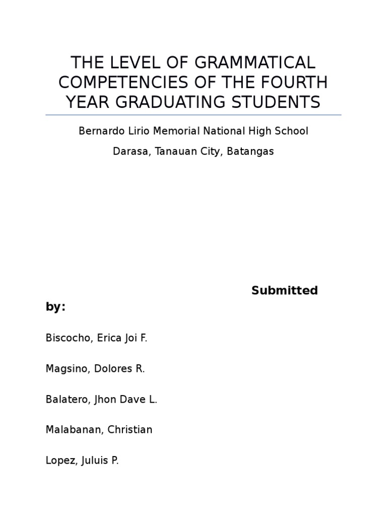 Grammatical Skills of Graduates | PDF | Grammar | Competence (Human ...