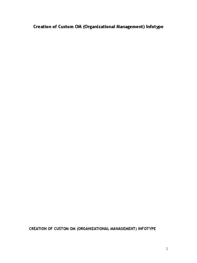 Creation of Custom OM INfotype | PDF | Database Transaction | Database Index