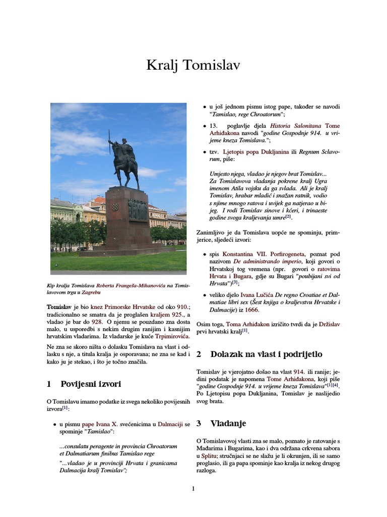 Kralj Tomislav | PDF