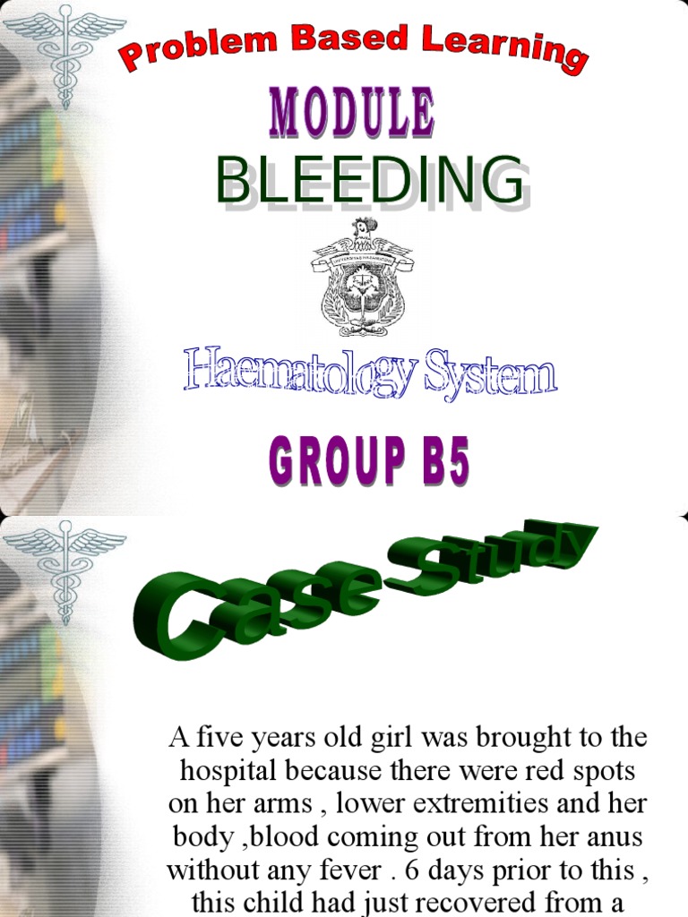 PBL Haematology (Bleeding) - B5 | PDF | Haemophilia | Coagulation