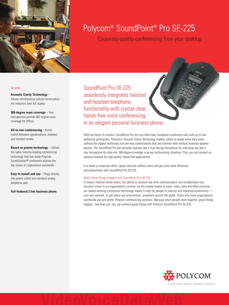 Sound Point Pro Se225 Datasheet | PDF | Telephone | Conference Call