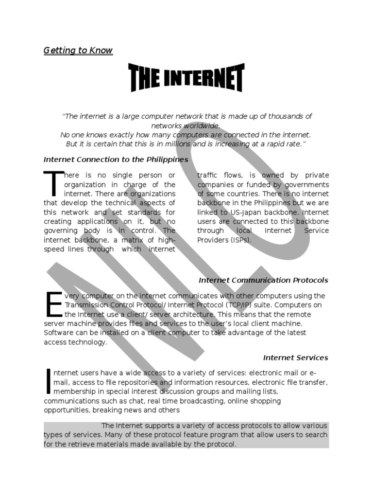 Understanding Internet Basics and Services | PDF