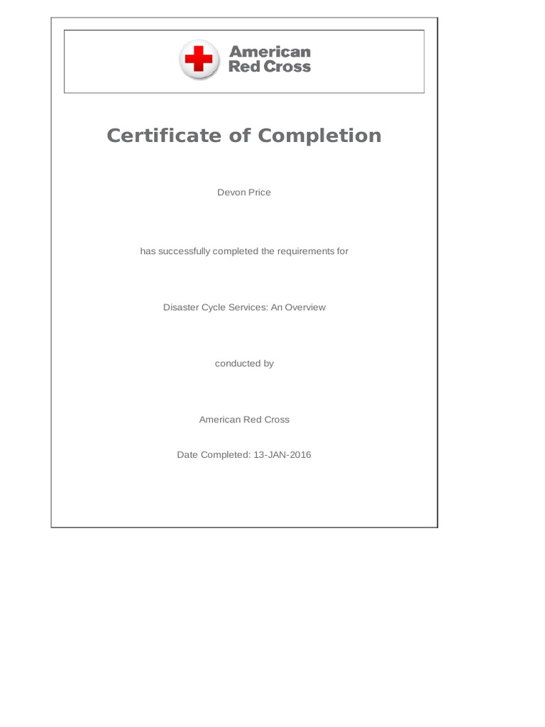 Red Cross Overview-Certificate | PDF