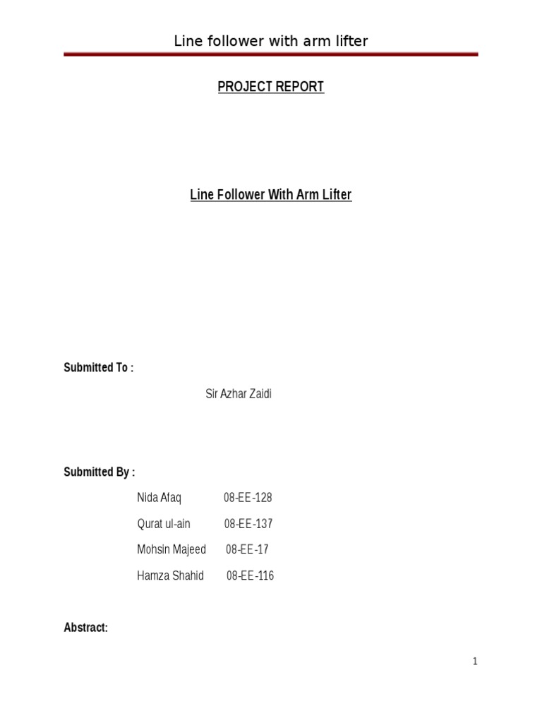 Line Follower With Arm Lifter: An Implementation of a Line Following ...
