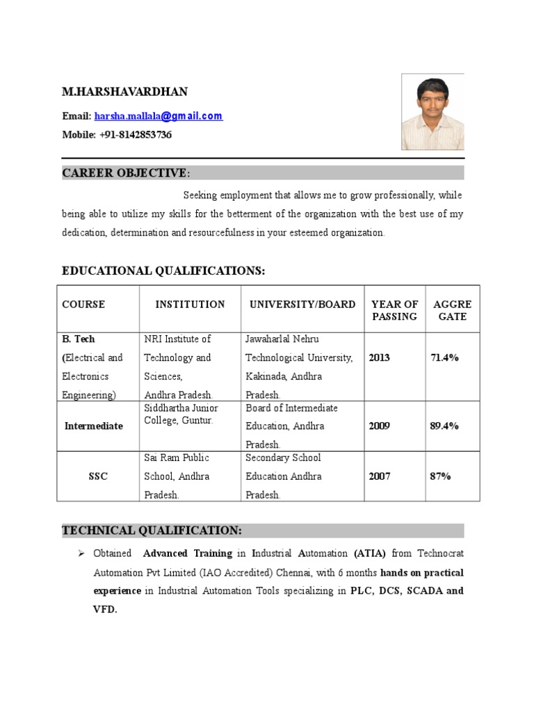Technocrat Resume | PDF | Programmable Logic Controller | Scada