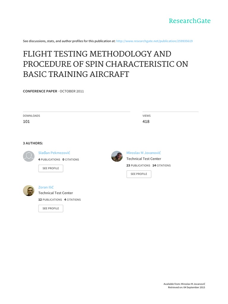 Flight Testing Methodology and | PDF | Flight Dynamics (Fixed Wing ...