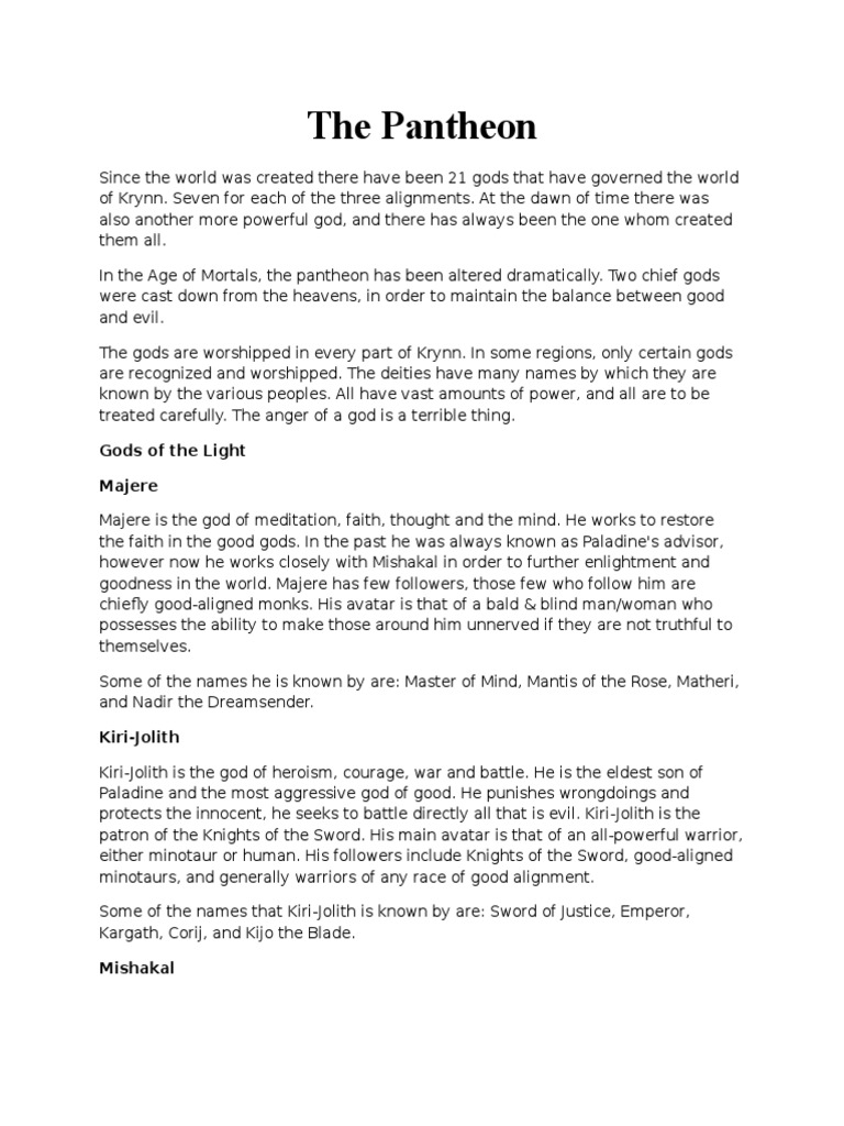 The Gods of Dragonlance | PDF