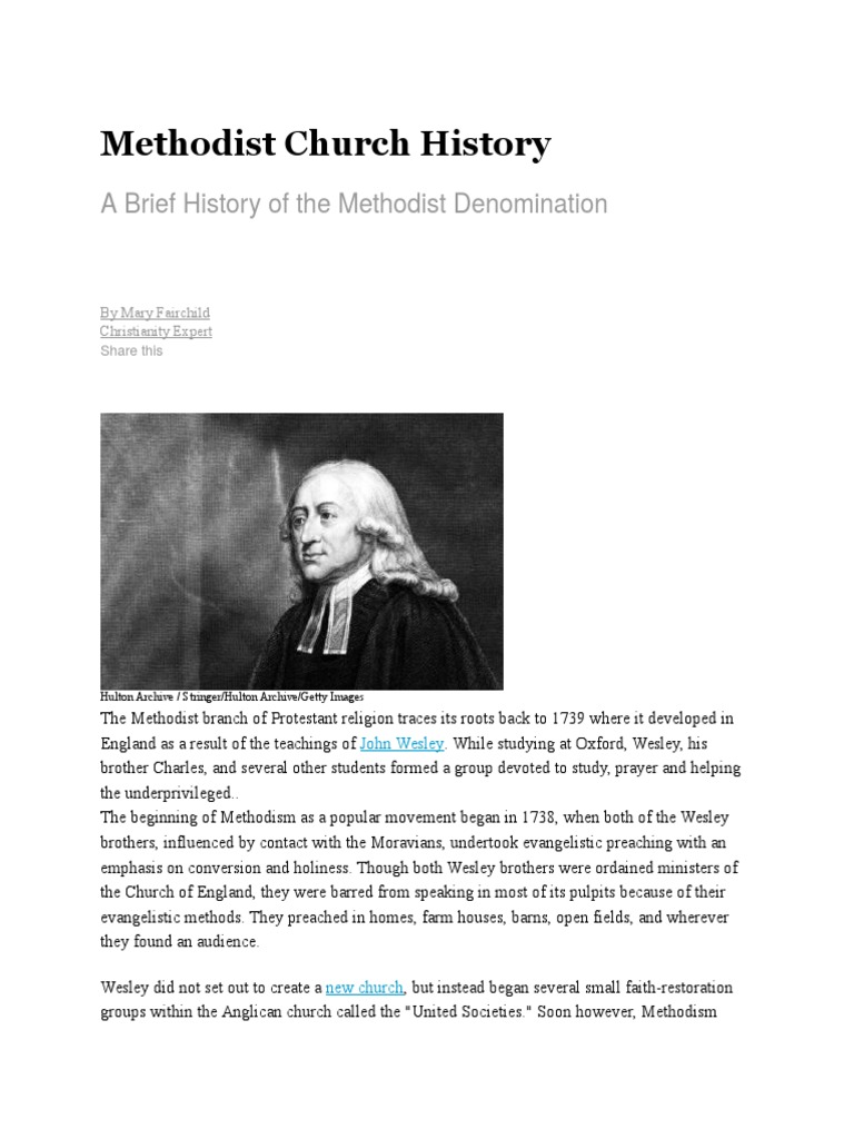 Methodist Church History | PDF | Methodism | John Wesley