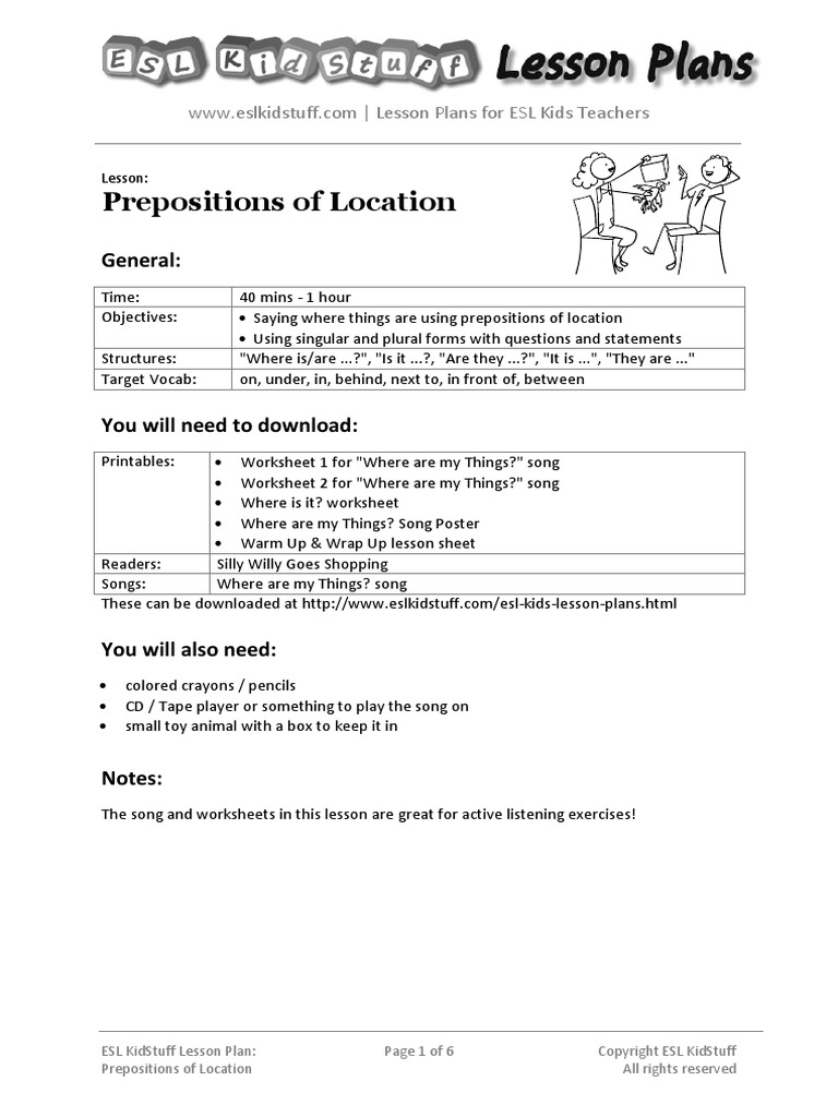 Preposition Activities For Kids | PDF | Lesson Plan | English As A ...