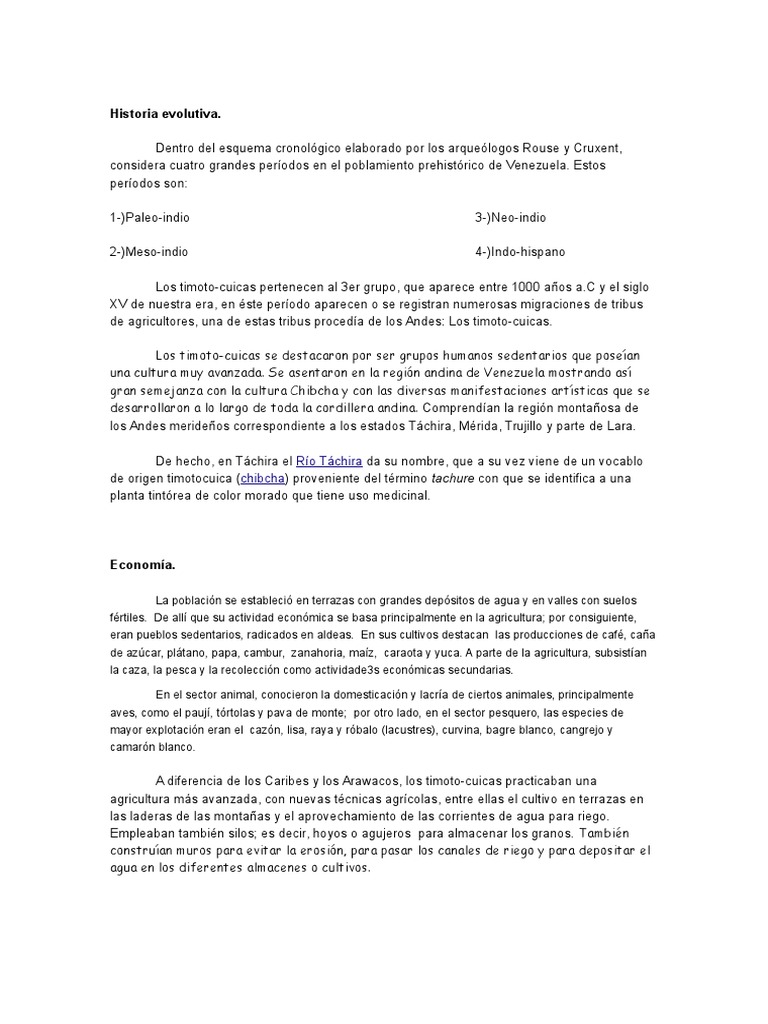 La Etnia Timoto-Cuica | PDF | Cultura (general) | Personas