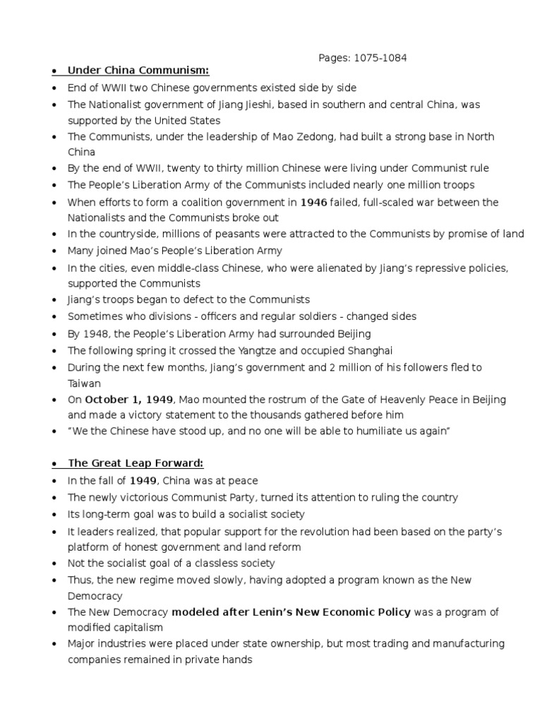 China Under Communism: Key Historical Events | PDF | Mao Zedong | Deng ...