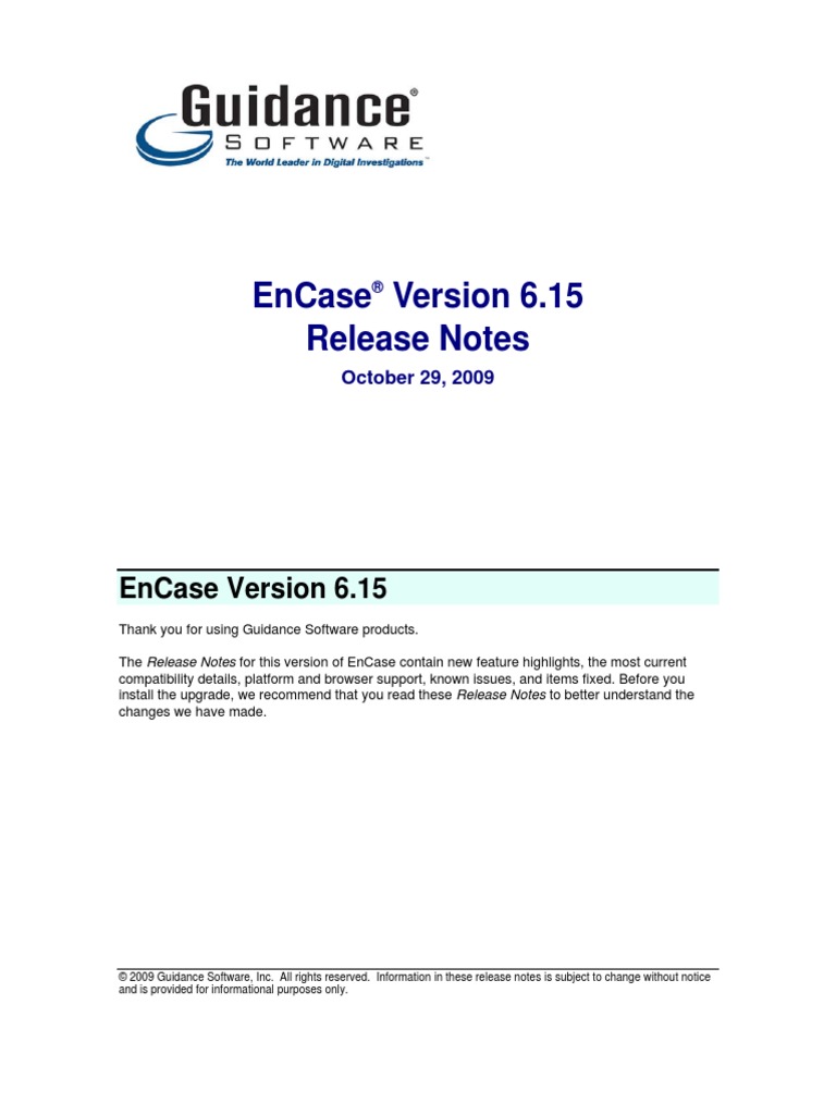 EnCase v6.15 Release Notes | PDF | File System | Computer File