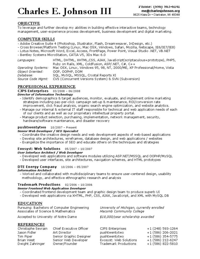 Johnson Charles Resume | PDF | Web Application | Java Script