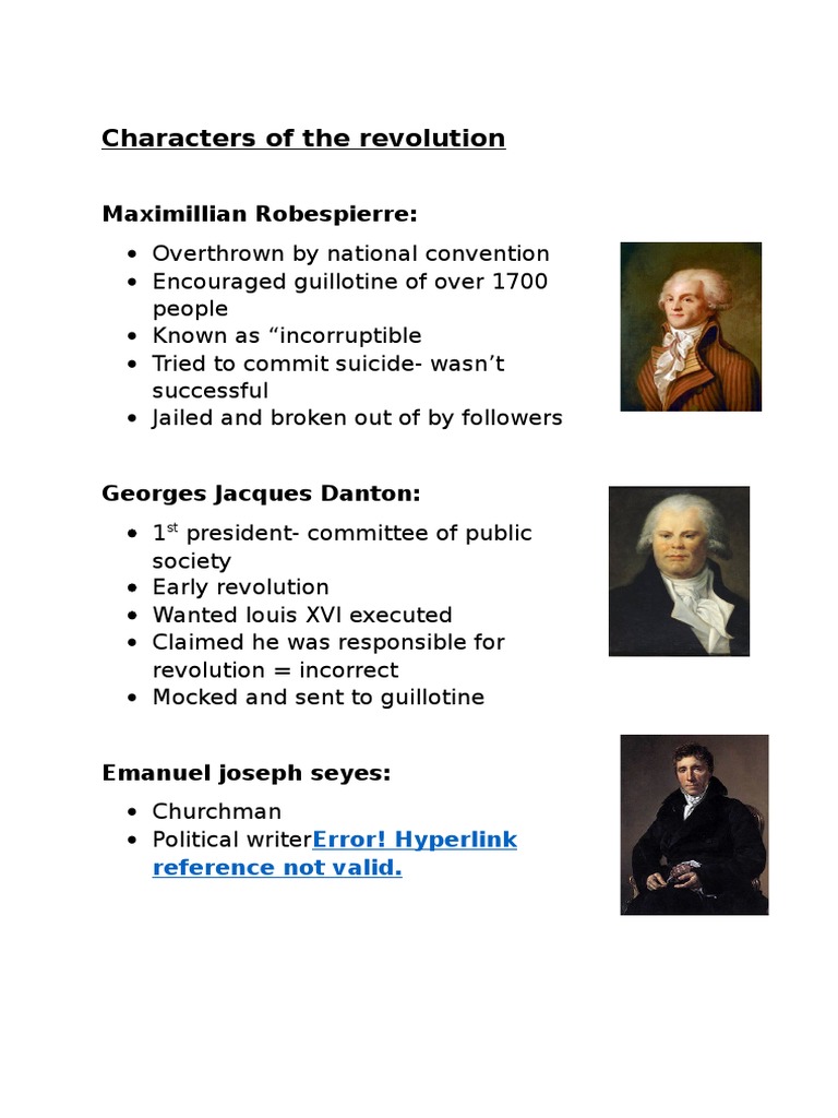 Characters of The Revolution | PDF
