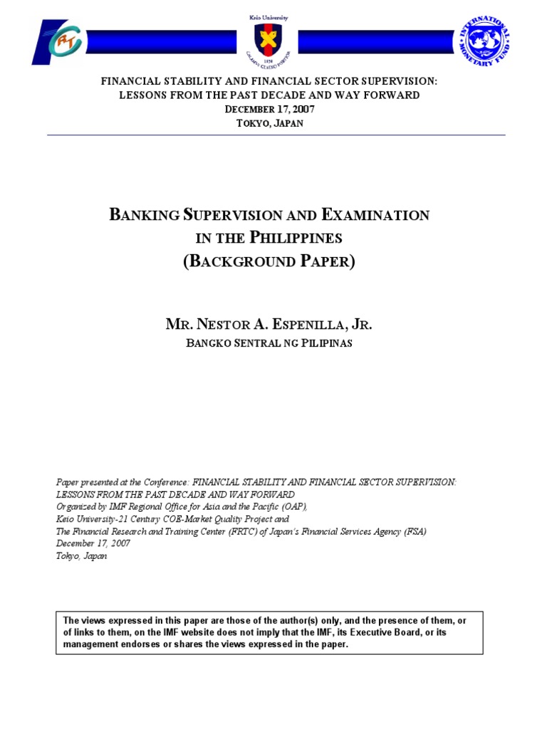 Banking Supervision and Examination | PDF | Basel Ii | International ...