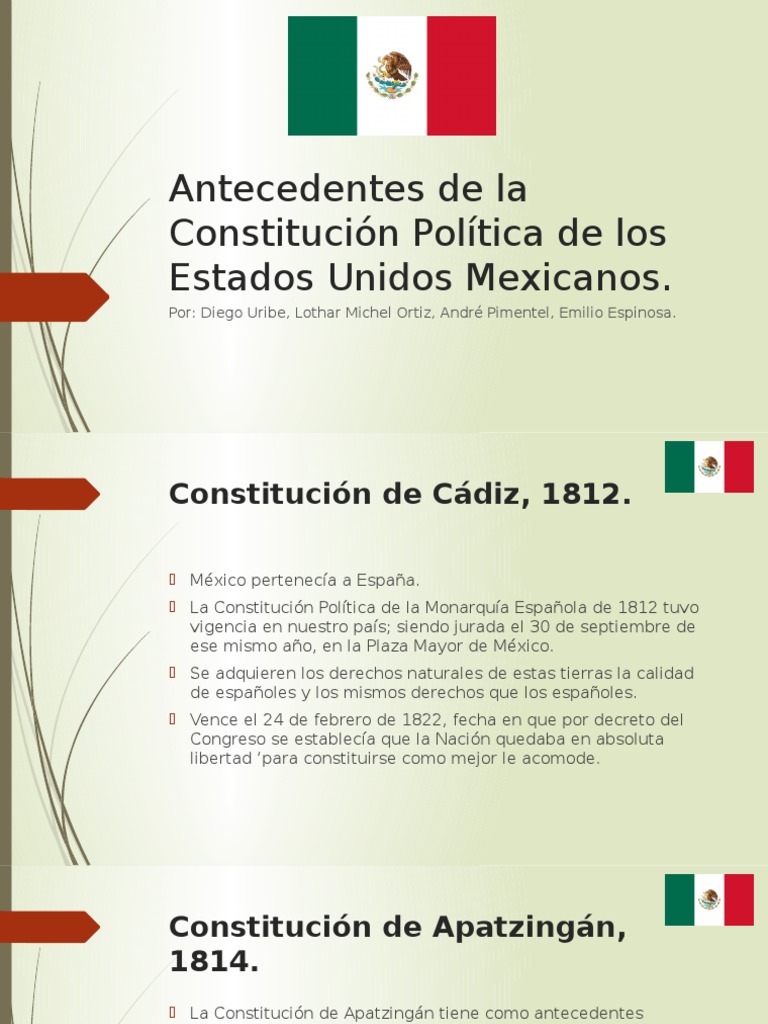Antecedentes De La Constitución Política De Los Estados Pdf México