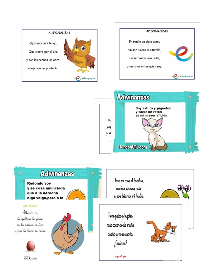 Adivinanzas Ilustradas | PDF